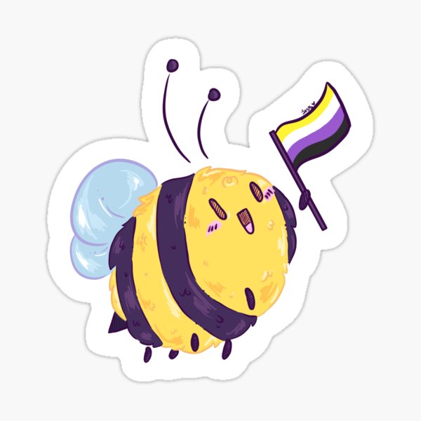 "Bees with Pride! - Non-binary Flag" Sticker for Sale by StarsStunned ...