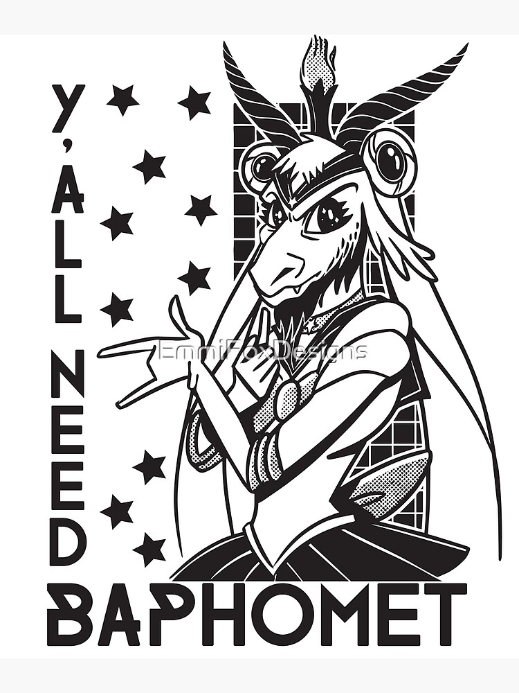 "Y'all need Baphomet - Funny Anime Baphomet Devil Parody" Art Print for ...