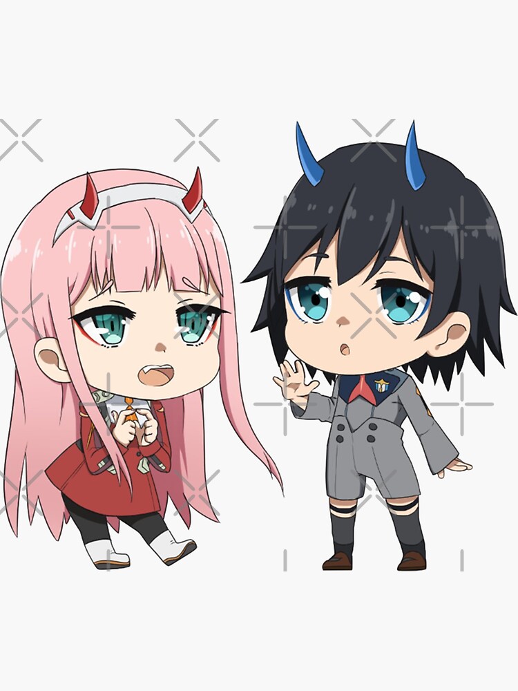 "zero two and hiro | Darling in the FranXX" Sticker for Sale by Yor-art | Redbubble