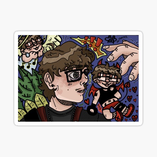 "devil on your shoulder" Sticker for Sale by clay-is-cool | Redbubble
