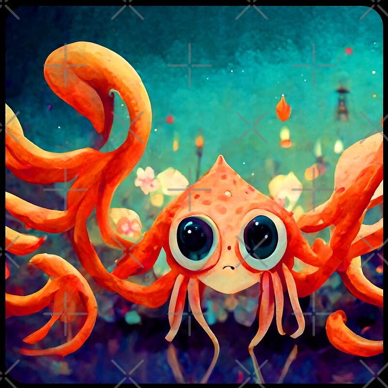 "Squiddy the squid - cute squid animal design" by Pikantz | Redbubble