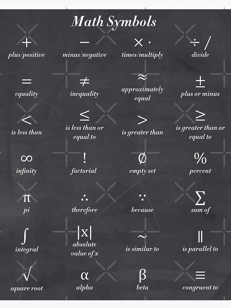 "Math Symbols" Art Board Print for Sale by ScienceCorner | Redbubble