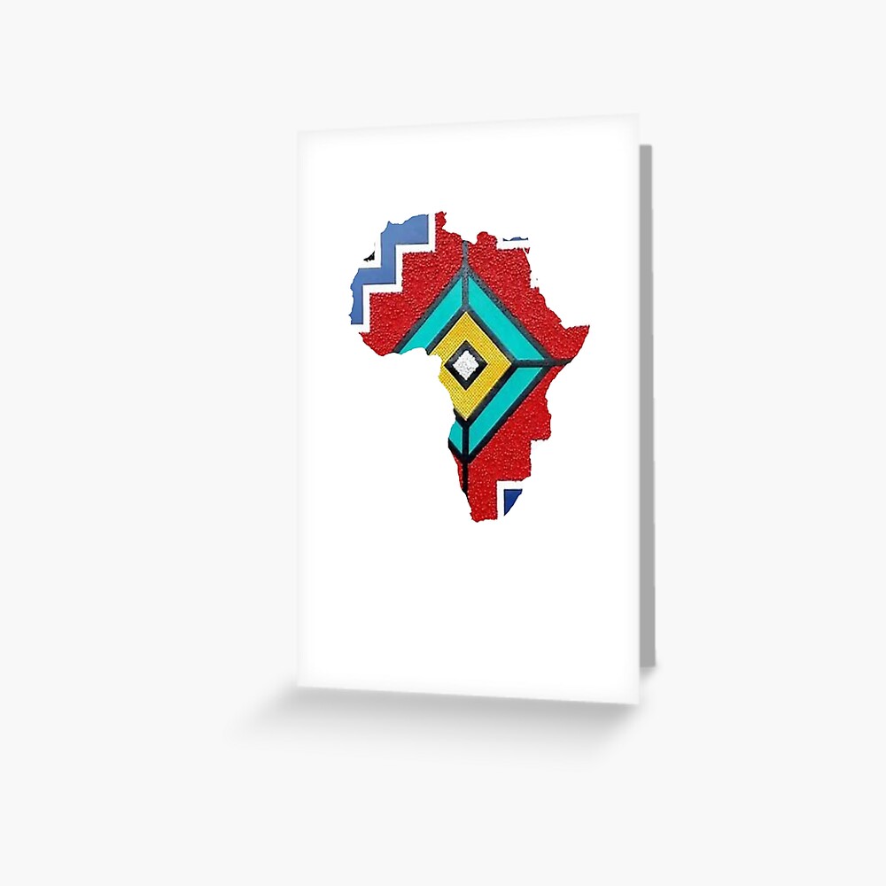 "Map of Africa displaying Ndebele artwork" Greeting Card for Sale by ...