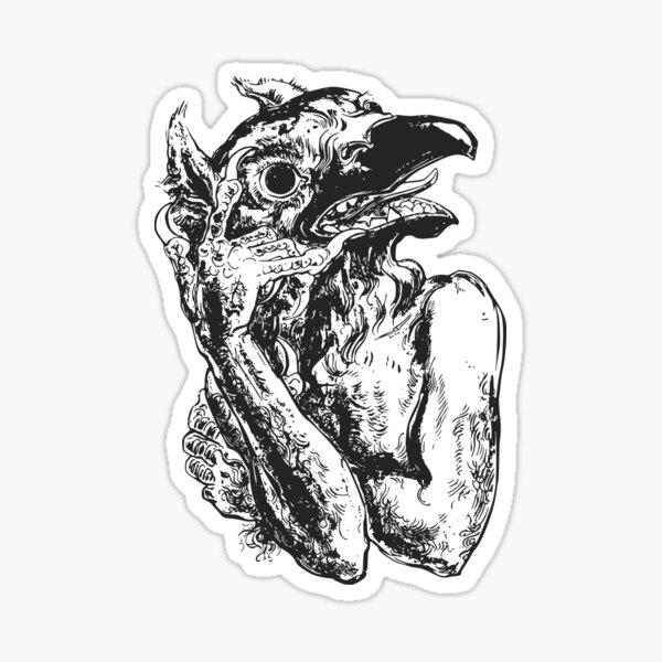 "Vintage Grotesque Creature" Sticker for Sale by Kattcatty | Redbubble