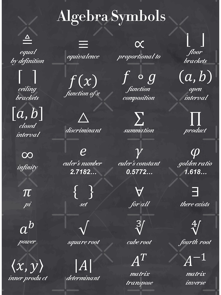 "Algebra Symbols" Sticker for Sale by ScienceCorner | Redbubble