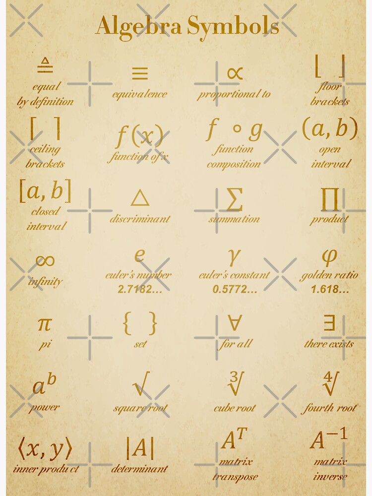 Pegatina «Símbolos de álgebra» de ScienceCorner | Redbubble