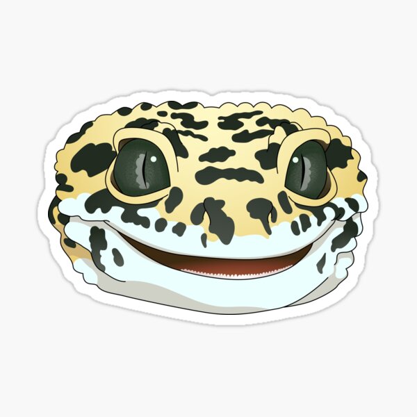 "Leopard Gecko Face" Sticker for Sale by ziafrazier | Redbubble