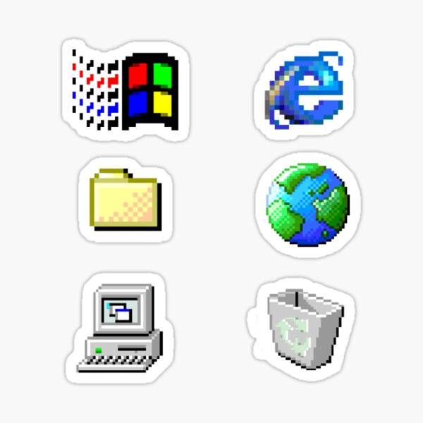"Windows 95 Icon Pack" Sticker for Sale by Peeshes | Redbubble