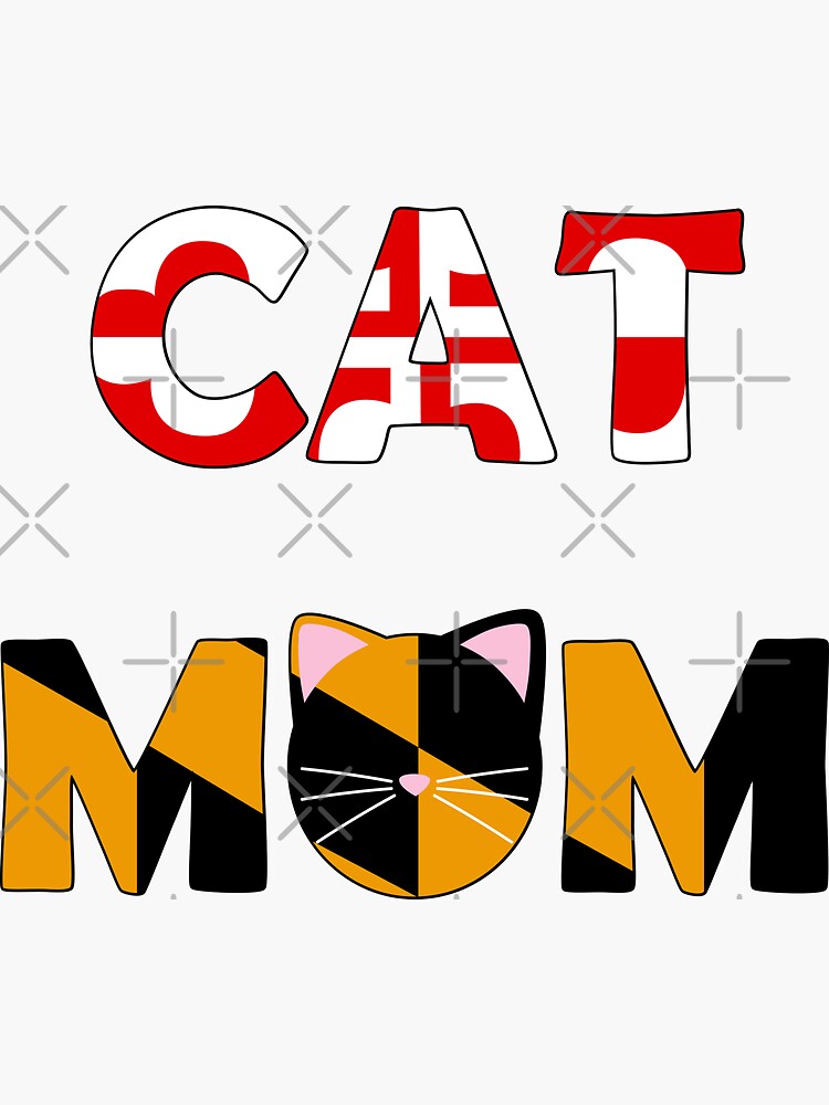 "Cat Mom (Maryland)" Sticker for Sale by ziafrazier | Redbubble