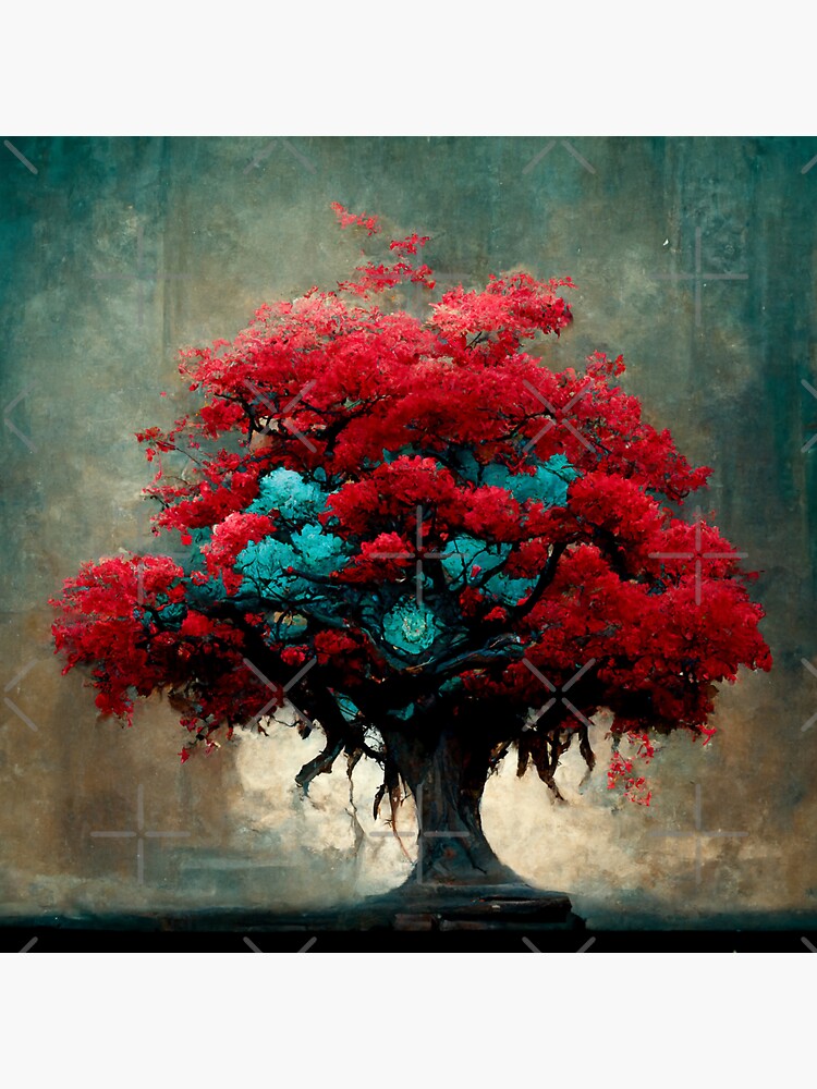 "The Crimson Turqoise Tree of Wisdom" Sticker for Sale by arabesquets ...