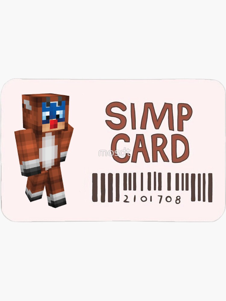 "callahan minecraft skin simp card" Sticker for Sale by mosdt | Redbubble