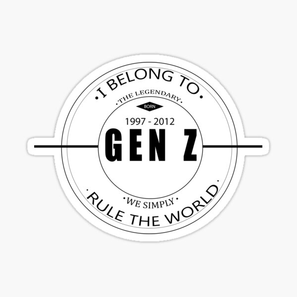 "Gen Z 1997-2012" Sticker for Sale by ELithen | Redbubble