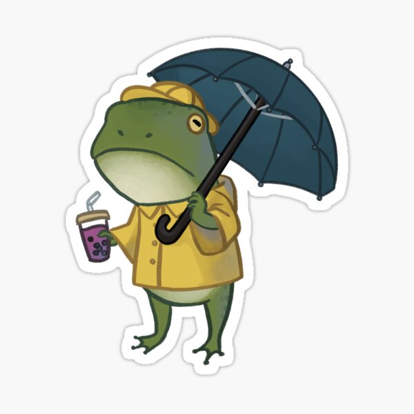 "Rainy Day Frog" Sticker for Sale by hkpeps | Redbubble