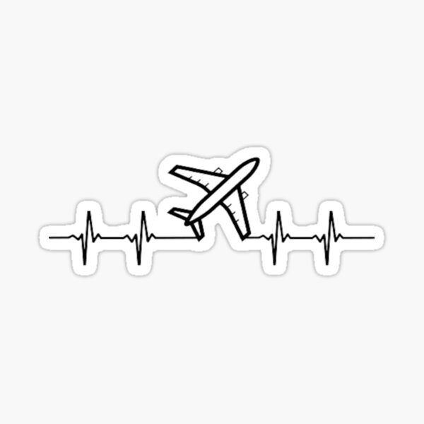 "Airplane Pulse" Sticker for Sale by khamis-m | Redbubble