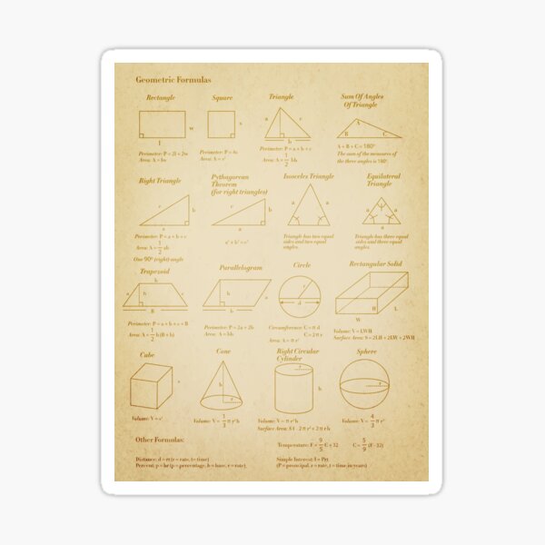 "Geometric Formulas" Sticker for Sale by ScienceCorner | Redbubble