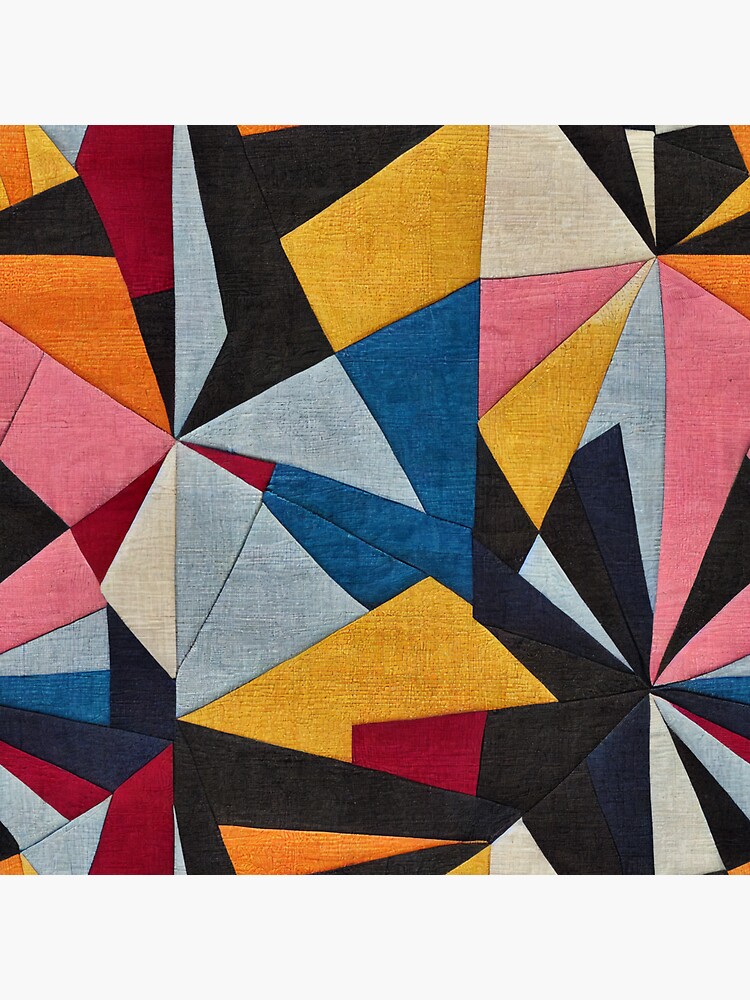 "Geo Fabric Patchwork 2" Sticker for Sale by BuraxisDesigns | Redbubble