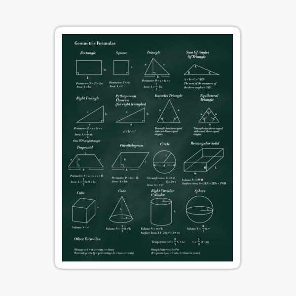 "Geometric Formulas" Sticker for Sale by ScienceCorner | Redbubble