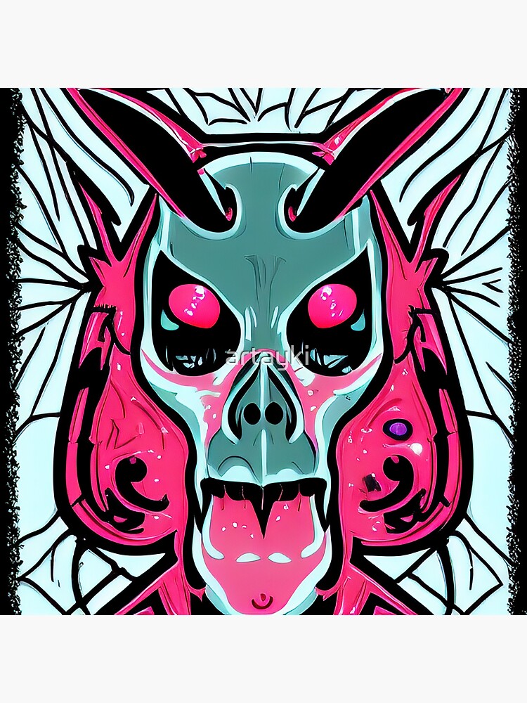 "Strange Devil - Bull Horned Demon" Sticker for Sale by artayki | Redbubble
