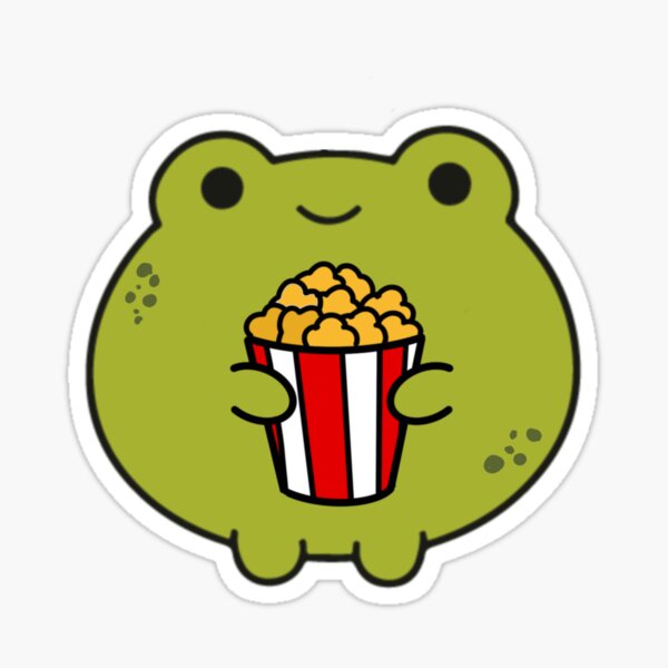 "Frog with Popcorn" Sticker for Sale by ISpyKawaii | Redbubble