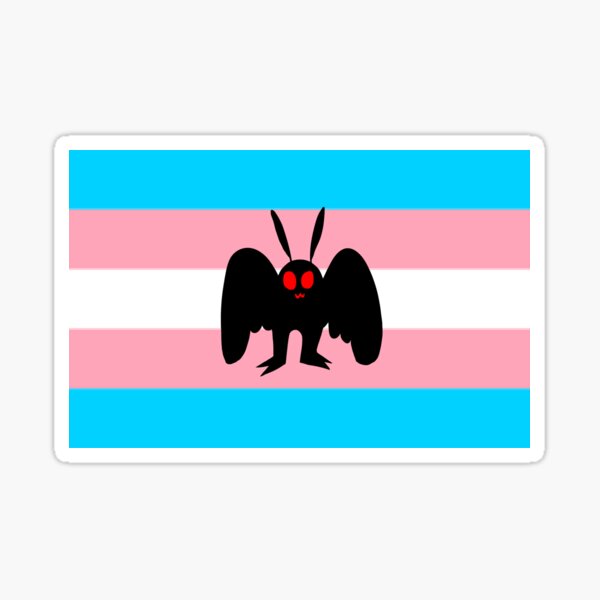 "Mothman trans pride" Sticker for Sale by moth-bonez | Redbubble