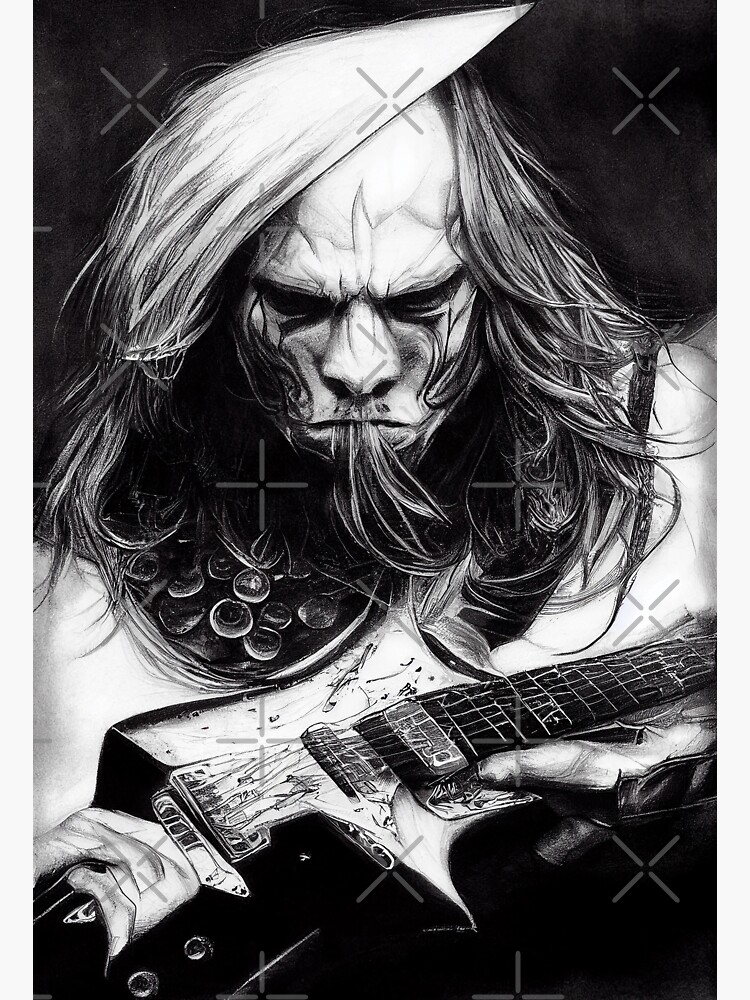 "Heavy Metal Singer" Sticker for Sale by Myriam-Iart | Redbubble