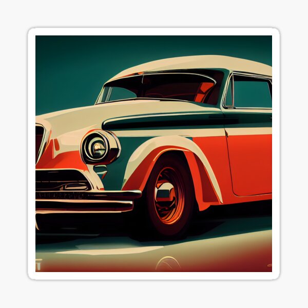 "Vintage Automobile" Sticker for Sale by Foodcolored | Redbubble
