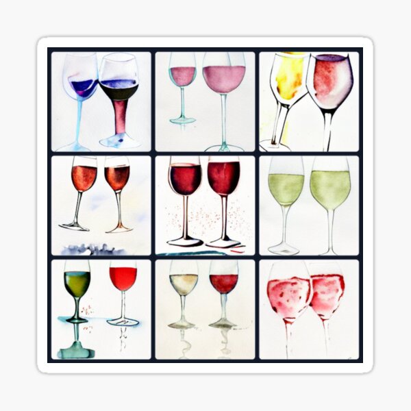 "Wine-tasting Pack / Wines Art" Sticker for Sale by CinderPress | Redbubble