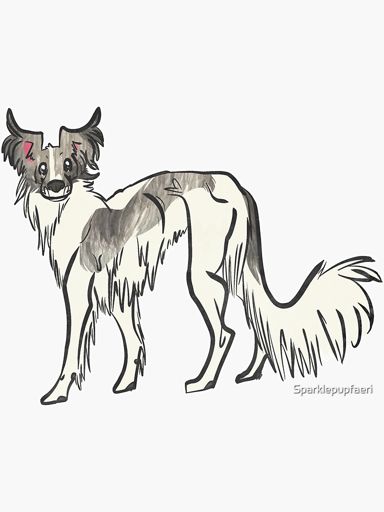 "Silken Swamp Hound (Silver Brindle & white)" Sticker for Sale by ...
