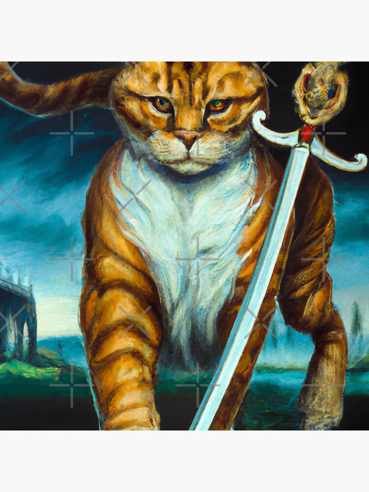 "Mighty Cat" Sticker for Sale by MyOilArt4you | Redbubble