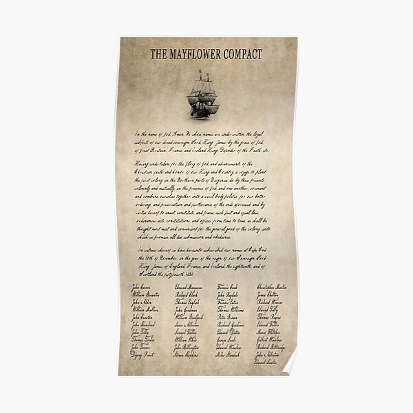 "The MAYFLOWER COMPACT 1620" Poster for Sale by Daniel Hagerman | Redbubble