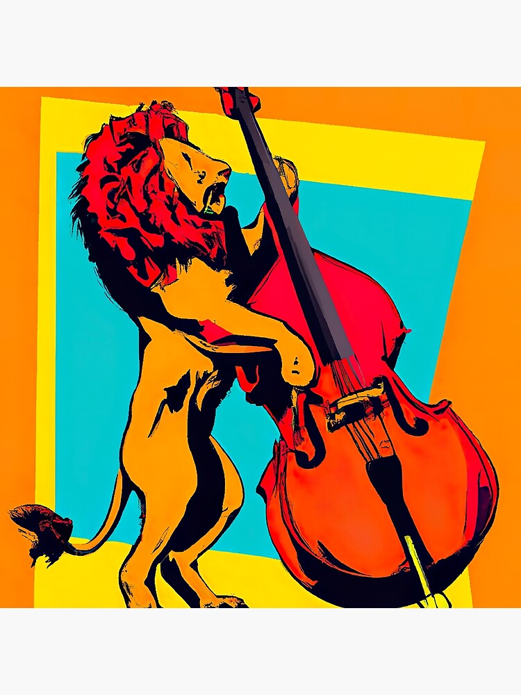 "Lion rocking a stand up bass" Poster for Sale by Ludvig823 | Redbubble