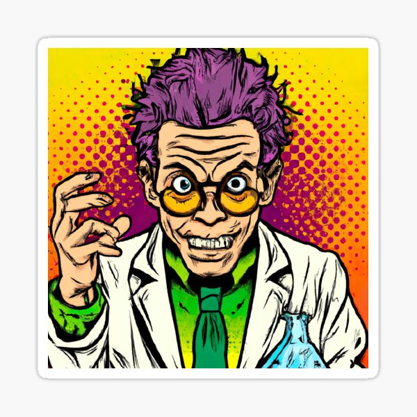 "Mad scientist " Sticker for Sale by Ludvig823 | Redbubble