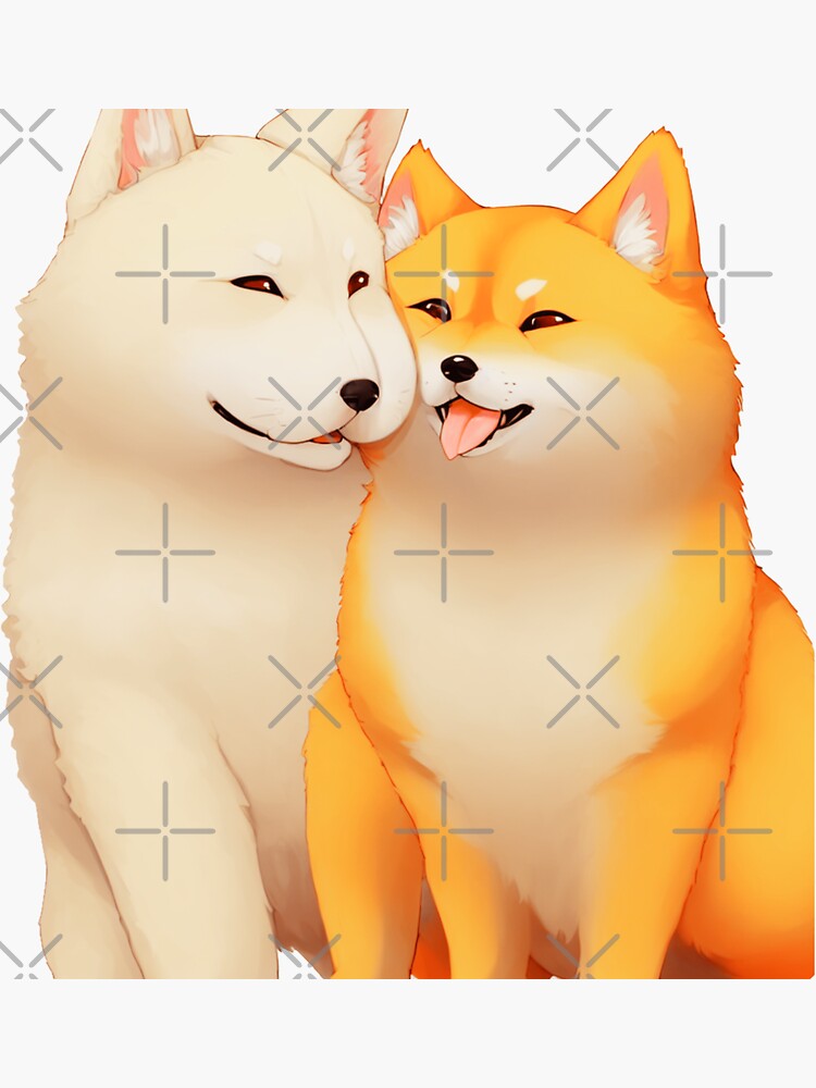 "Cute Doggo chibi couple bonding together" Sticker for Sale by Pinghing ...