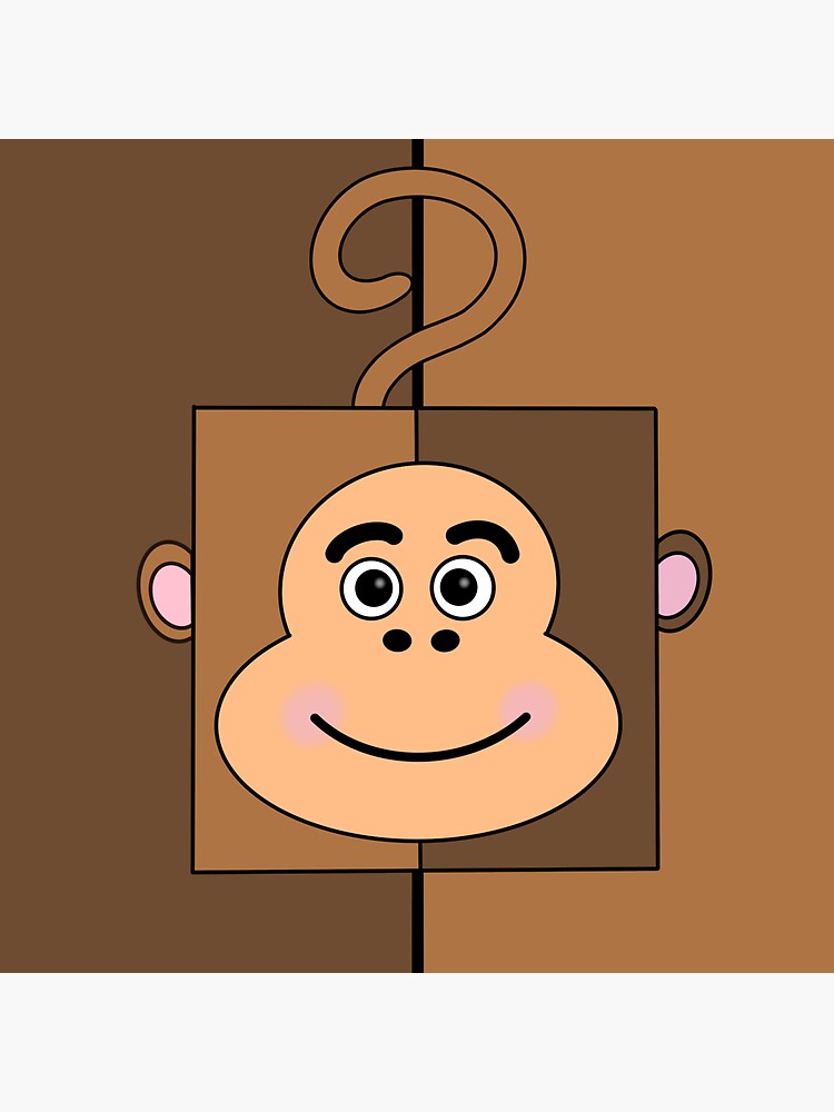 "Square Head Monkey" Sticker for Sale by MarjorieHoweArt | Redbubble