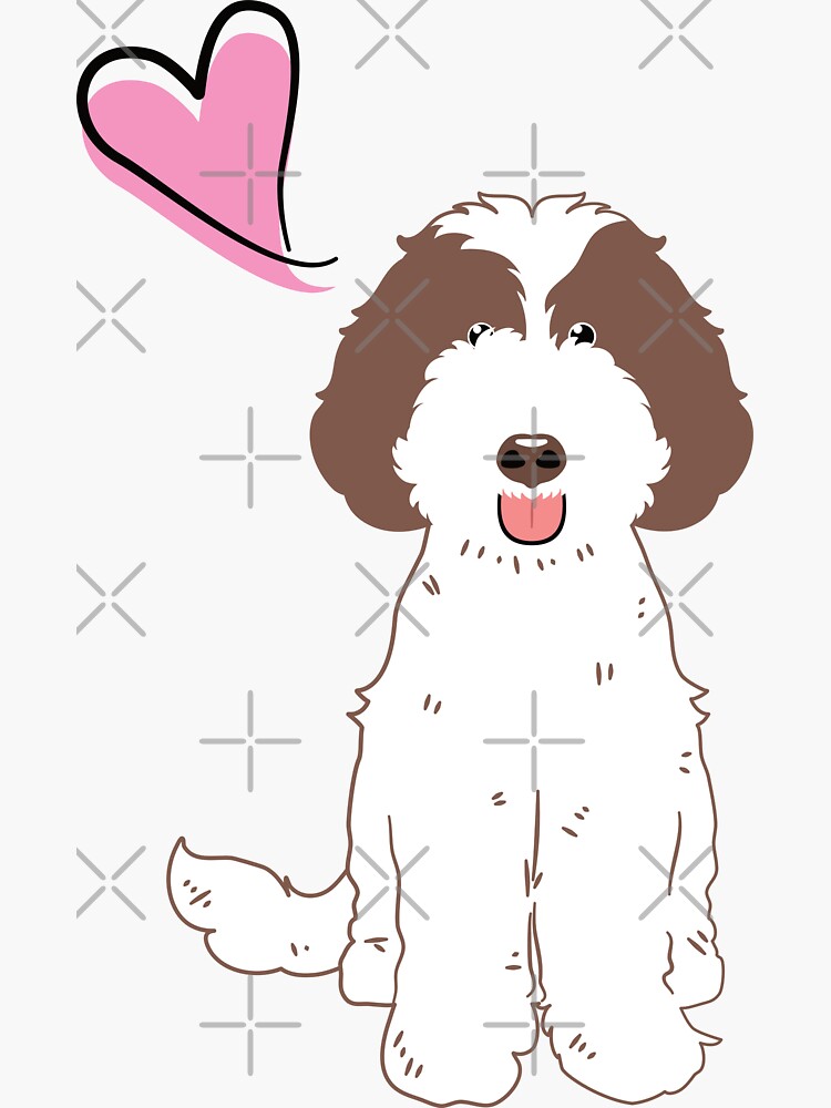 "LOVE Labradoodle - Chocolate White 1" Sticker for Sale by Lulupainting ...