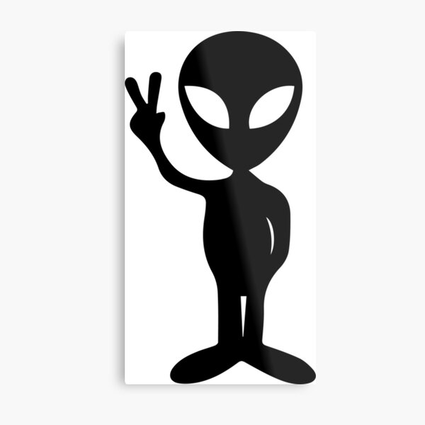 Peace Sign Alien Wall Art | Redbubble