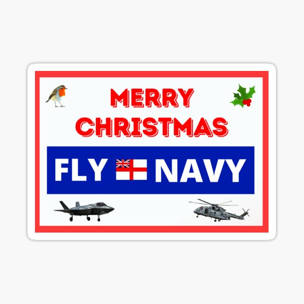 " Merry Christmas Fly Navy Fixed Wing and Helicopters" Sticker for Sale ...