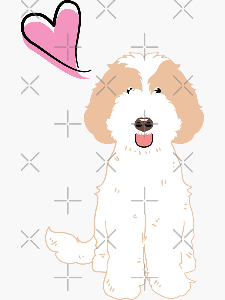 " LOVE Labradoodle - Cream White" Sticker for Sale by Lulupainting ...
