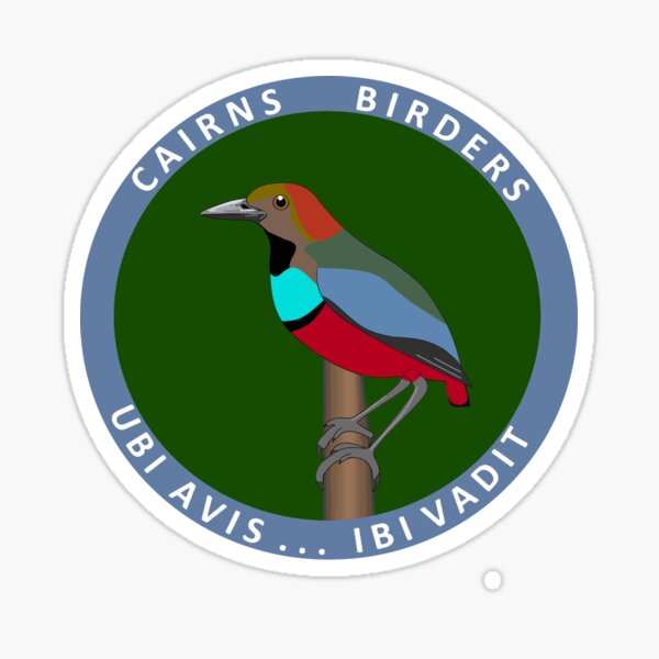 "Papuan Pitta with Cairns Birders and motto" Sticker for Sale by ...