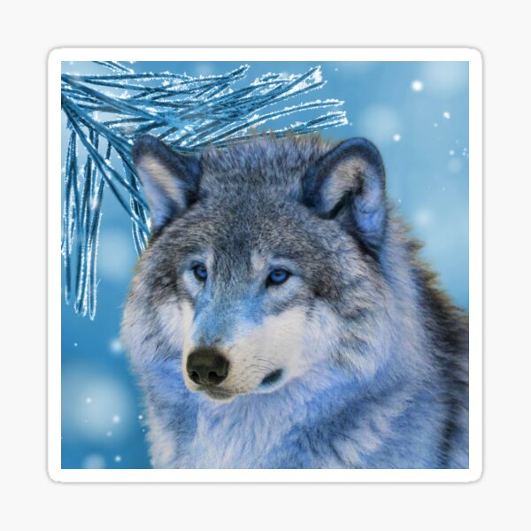 "Portrait of Snow wolf " Sticker for Sale by CorneliusDesign | Redbubble