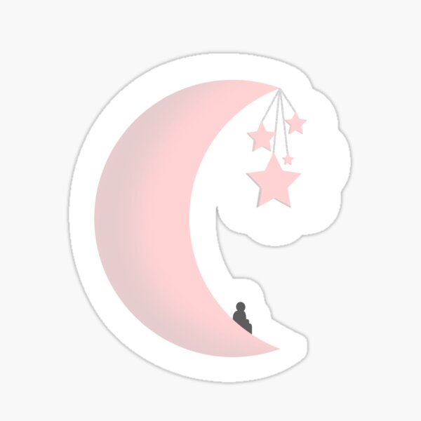 "pink moon and stars" Sticker for Sale by dundermuff | Redbubble