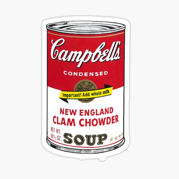 "Campbells Soup" Sticker for Sale by HughStreich | Redbubble