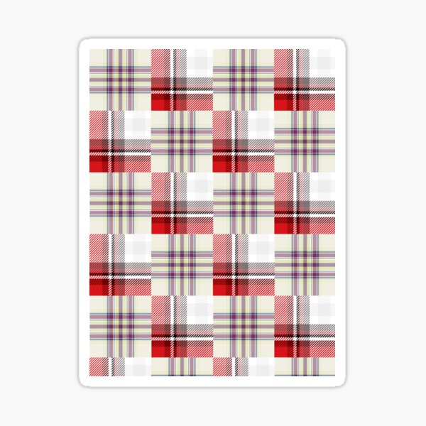 "White and Red Plaid Pattern - 2" Sticker for Sale by RogueWords | Redbubble