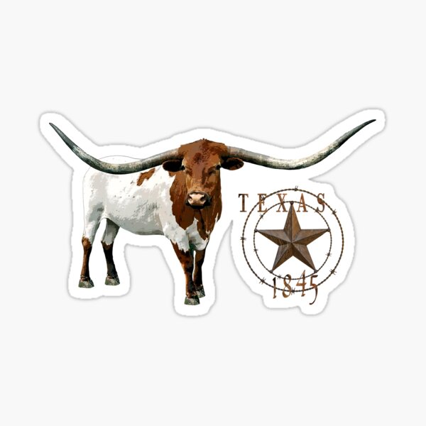 "TEXAS Longhorn Lone Star State" Sticker for Sale by Daniel-Hagerman ...
