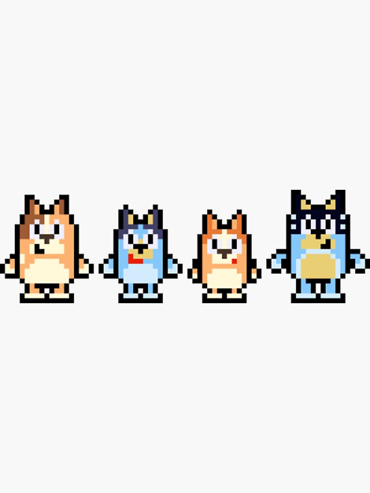 "Pixel Bluey! T-Shirt" Sticker for Sale by Daren9a4455 | Redbubble