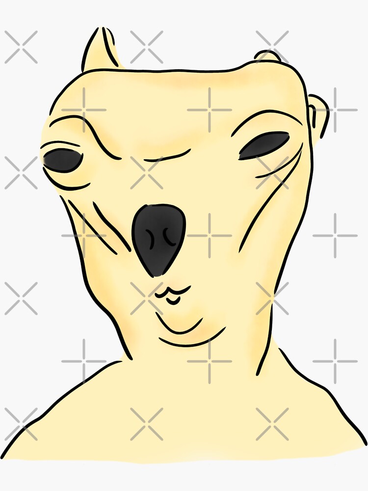 "Distorted Dog Face" Sticker for Sale by personpotato | Redbubble