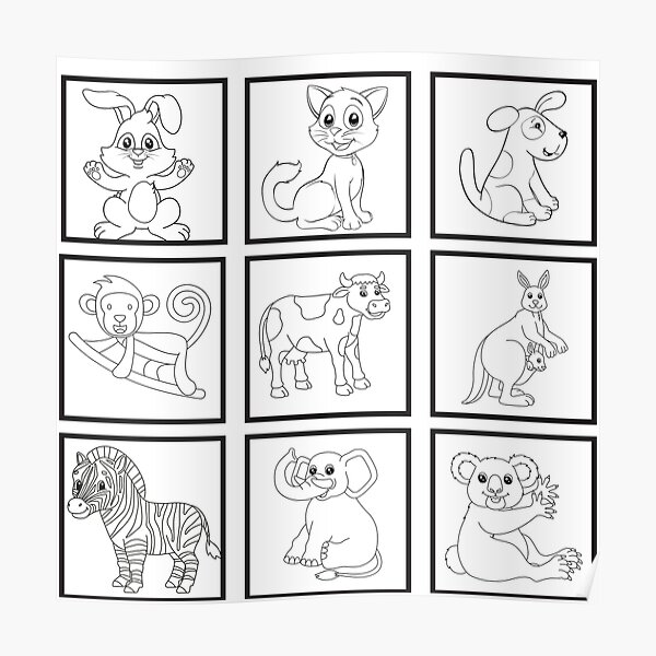 "Animals Coloring page for kids" Poster for Sale by Arrow60 | Redbubble