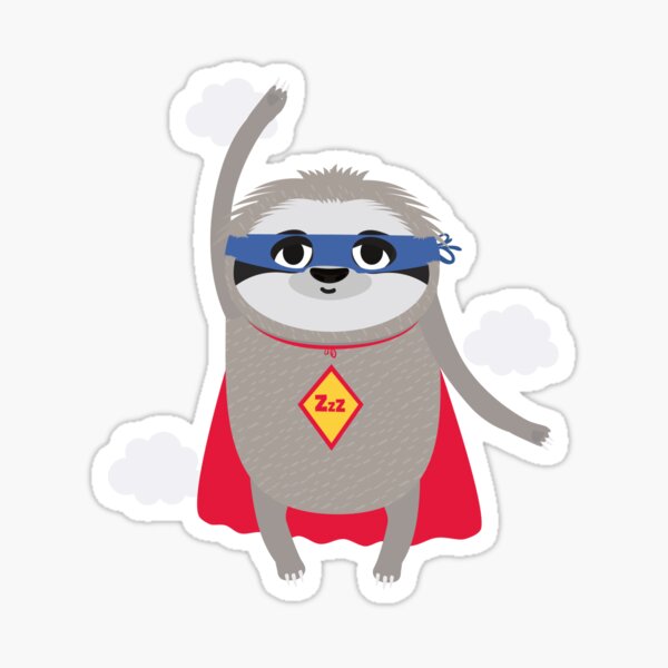 "Super Sloth hero in cape nature-Design" Sticker by ilovecotton | Redbubble