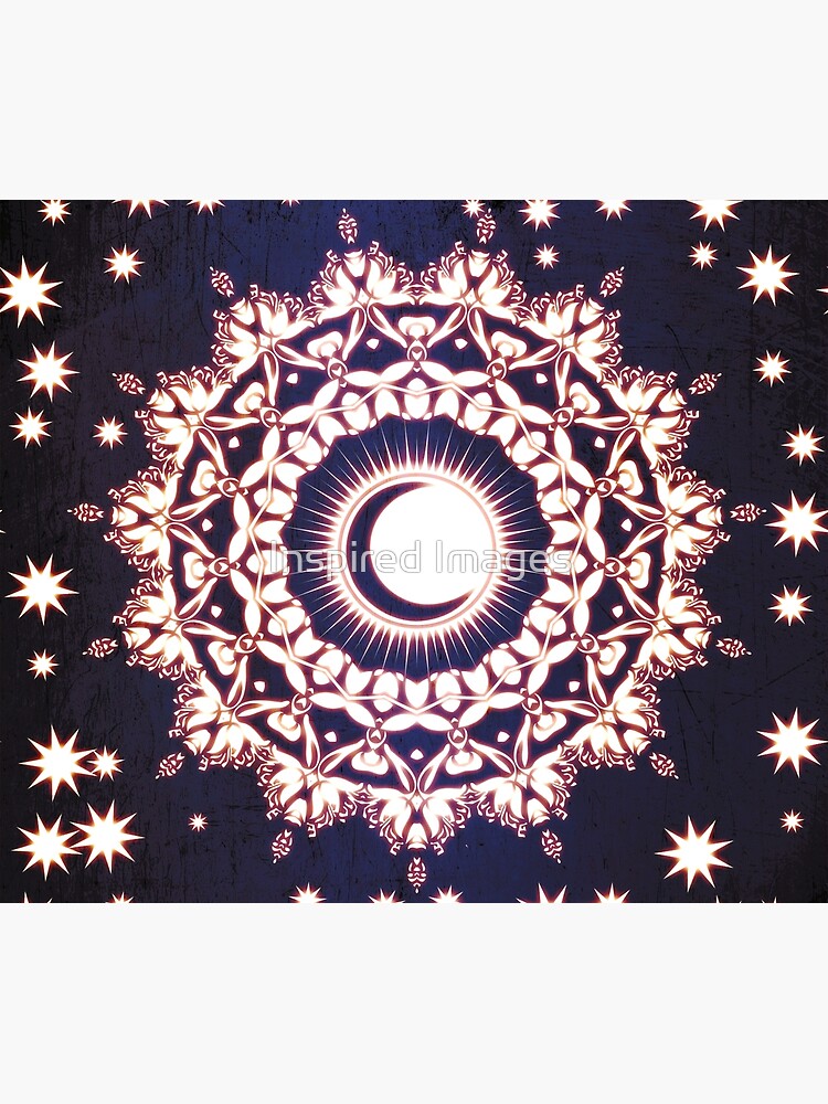 "Sun Moon & Stars Glowing Spiritual Meditation Zen Hippie Mandala ...