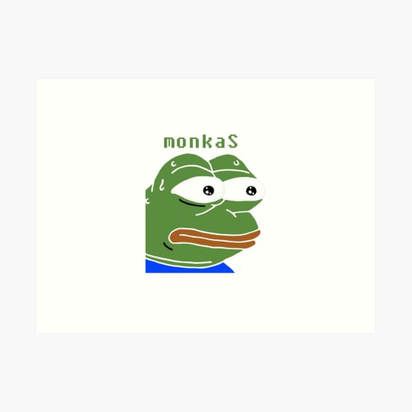 "MonkaS Sweating Pepe Twitch Emote" Art Print by etherclothing | Redbubble